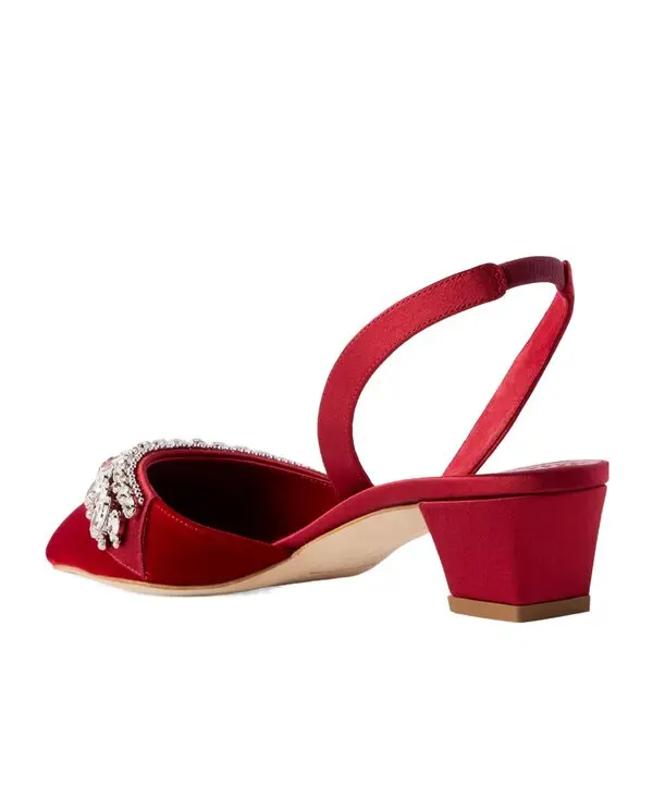 Manolo Blahnik Embellished Velvet Slingback Pumps