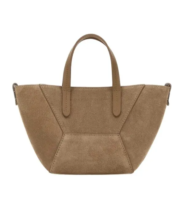Brunello Cucinelli Bc Duo Embellished Mini Tote Bag - Biscuit Color