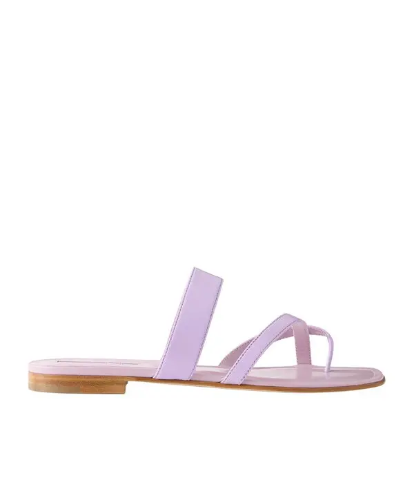 Manolo Blahnik Leather Sandals - Purple