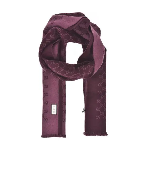Gucci Logo Jacquard Scarf - Red