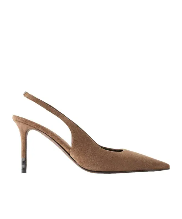 Brunello Cucinelli Suede High-heeled Slingbacks