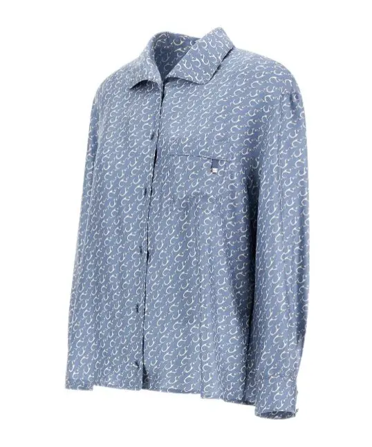Herno Printed Long Sleeve Shirt - Light Blue