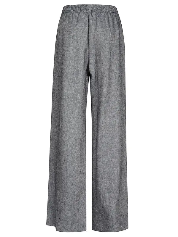 Eleventy Drawstring Wide-leg Pants - Gray