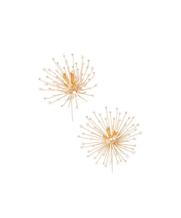 Cult Gaia Damita Gold-tone Faux Pearl Earrings - Yellow