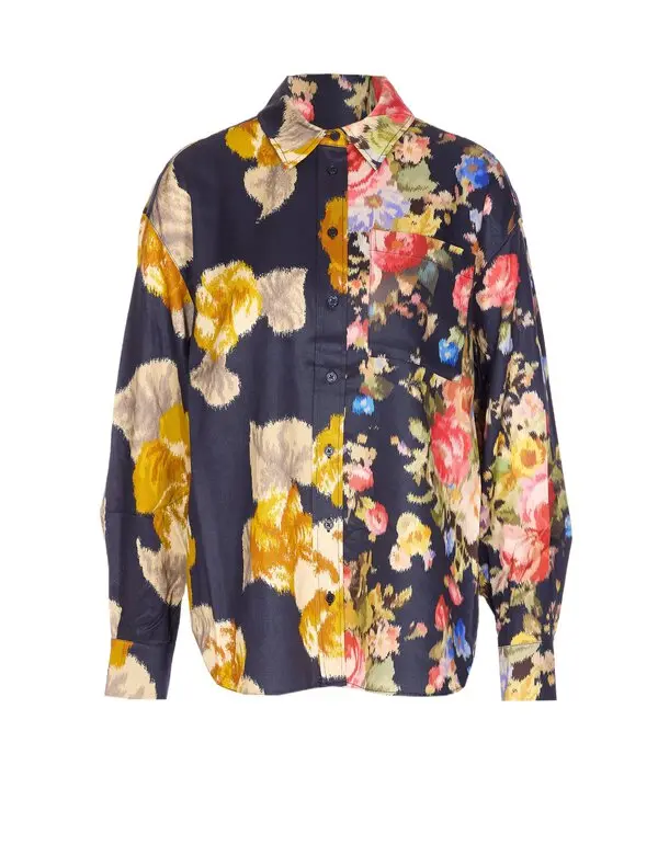 Essentiel Antwerp Jesper Floral Shirt - Black