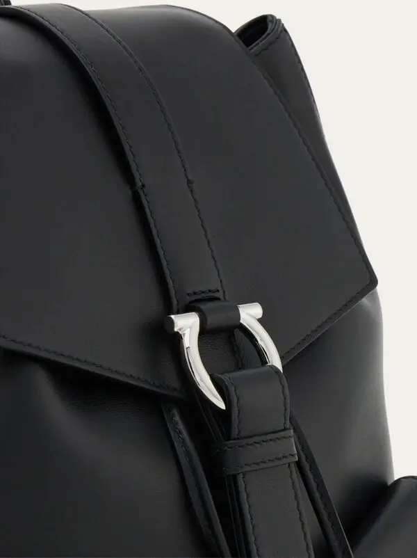 FERRAGAMO Gancini Buckle Backpack - Black