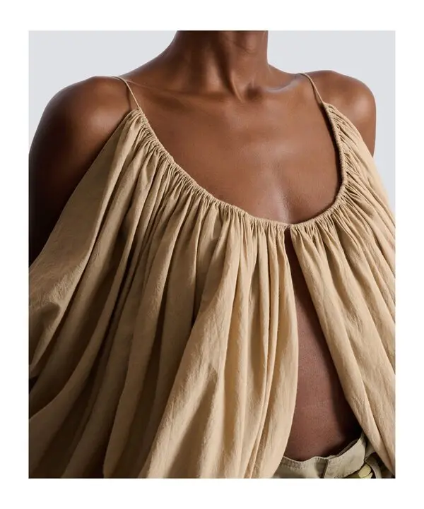Balmain Strappy Off-the-shoulder Draped Blouse