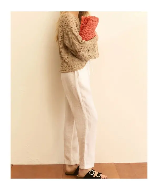 Marella Linen Canvas Drawstring Joggers