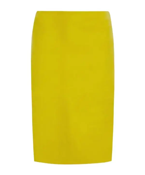 FERRAGAMO Nubuck Pencil Skirt - Antique Yellow