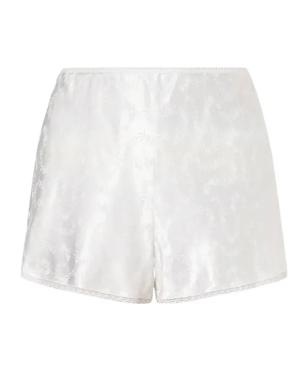 DÔEN Loren Floral Jacquard Shorts - White