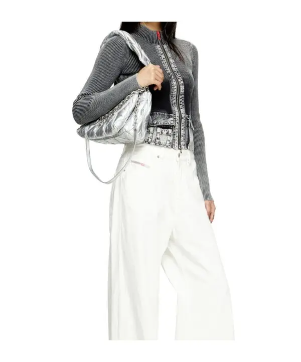 DIESEL® Charm-d Shoulder Bag - Silver