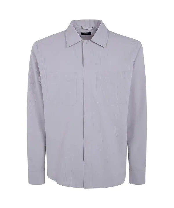 Herno Seersucker Textured Shirt Jacket - Gray