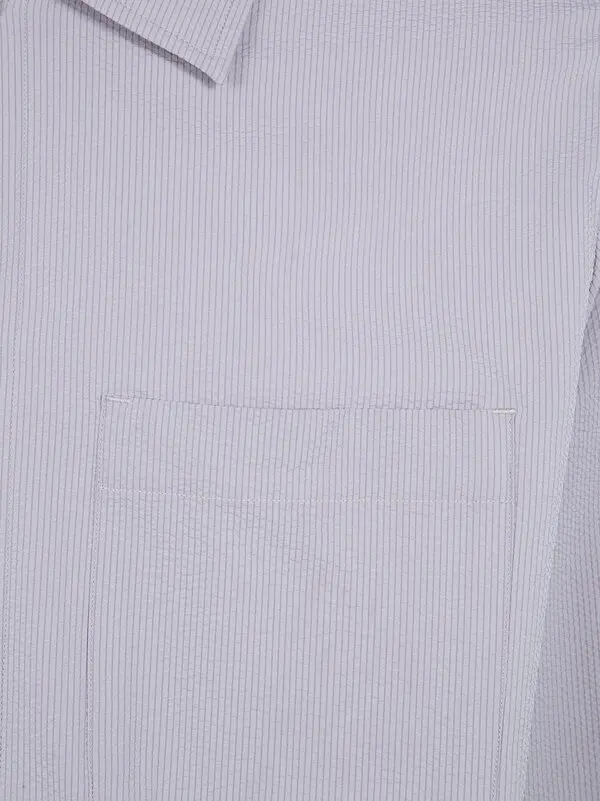 Herno Seersucker Textured Shirt Jacket - Gray