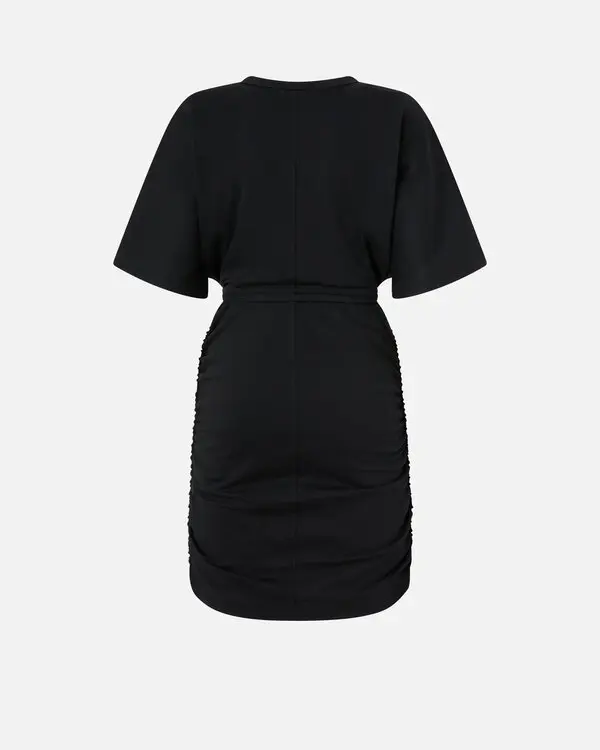 Pinko Ruched Belted T-shirt Dress - Black