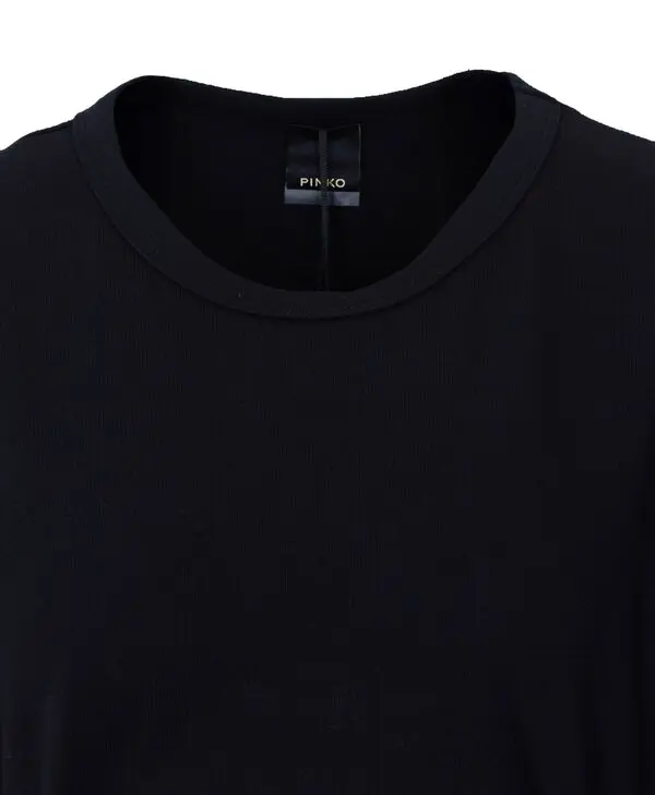 Pinko Ruched Belted T-shirt Dress - Black