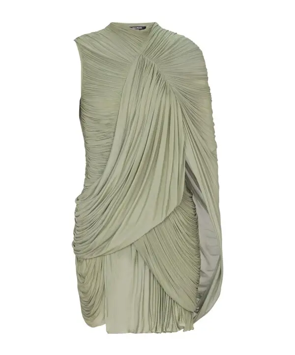 Balmain Draped Flowing Jersey Dress