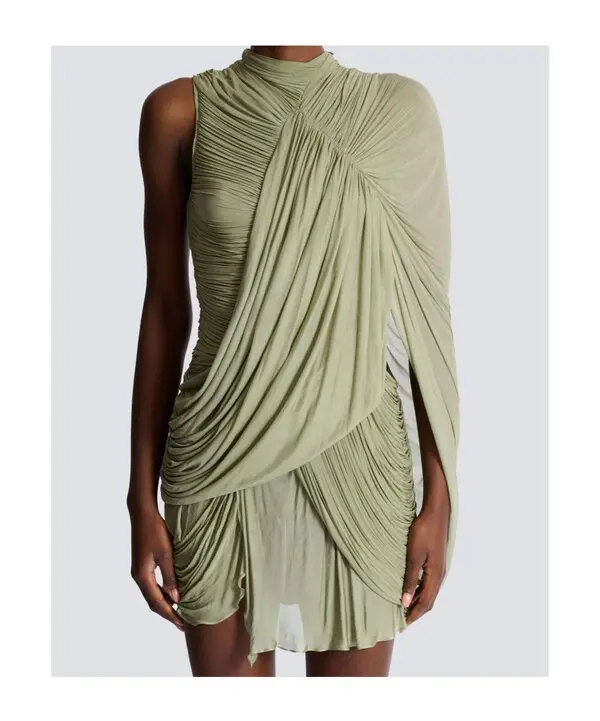 Balmain Draped Flowing Jersey Dress