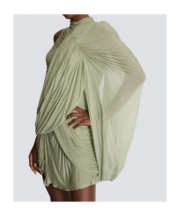 Balmain Draped Flowing Jersey Dress