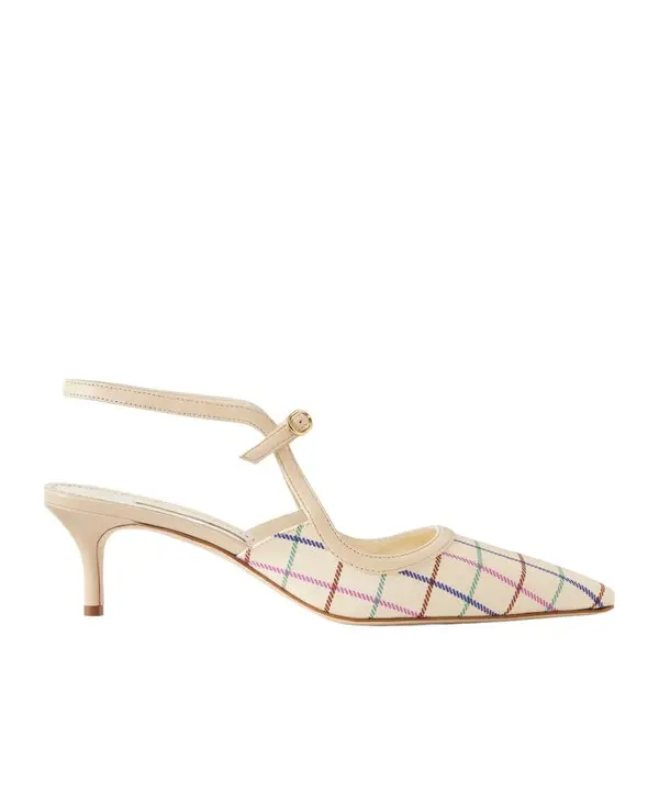 Manolo Blahnik Checked Canvas Pumps - Nude