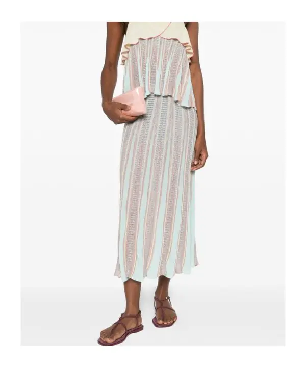FORTE_FORTE Striped Midi Skirt