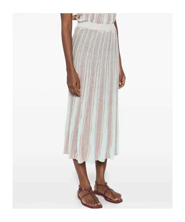 FORTE_FORTE Striped Midi Skirt