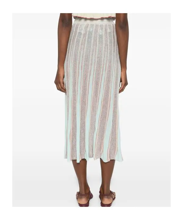 FORTE_FORTE Striped Midi Skirt