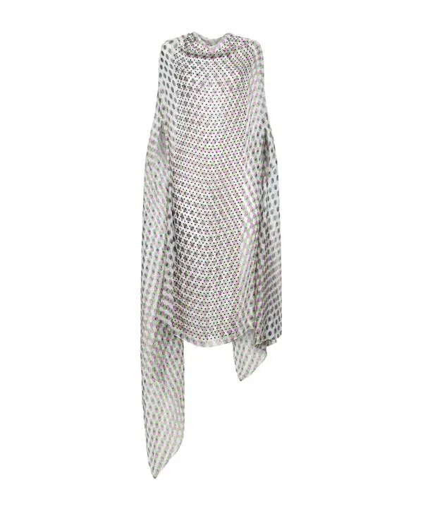 Dries Van Noten Asymmetrical Printed Draped Dress - Multicolor