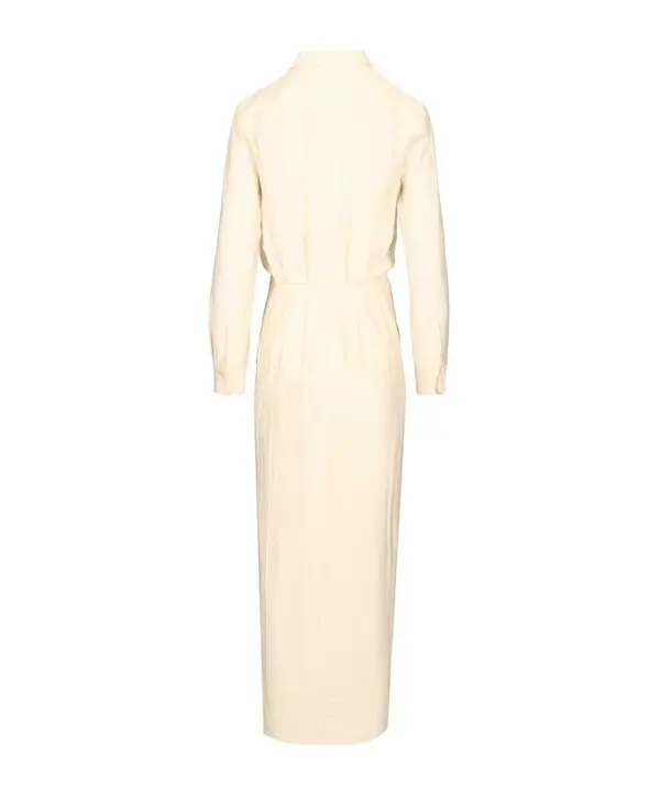 Emporio Armani Tie-front Shirt Dress With Button Closure - Nude