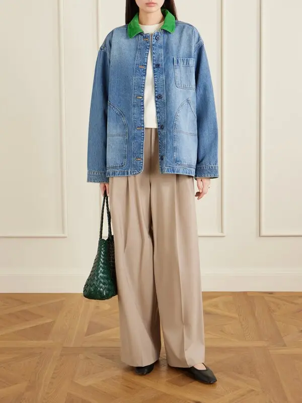 DÔEN Pascual Corduroy-trimmed Denim Jacket - Blue