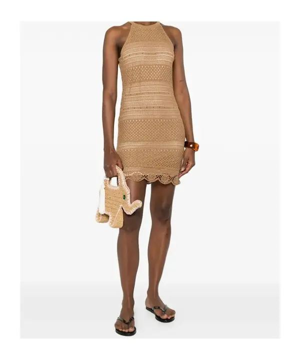TWINSET Openwork Halterneck Knitted Dress