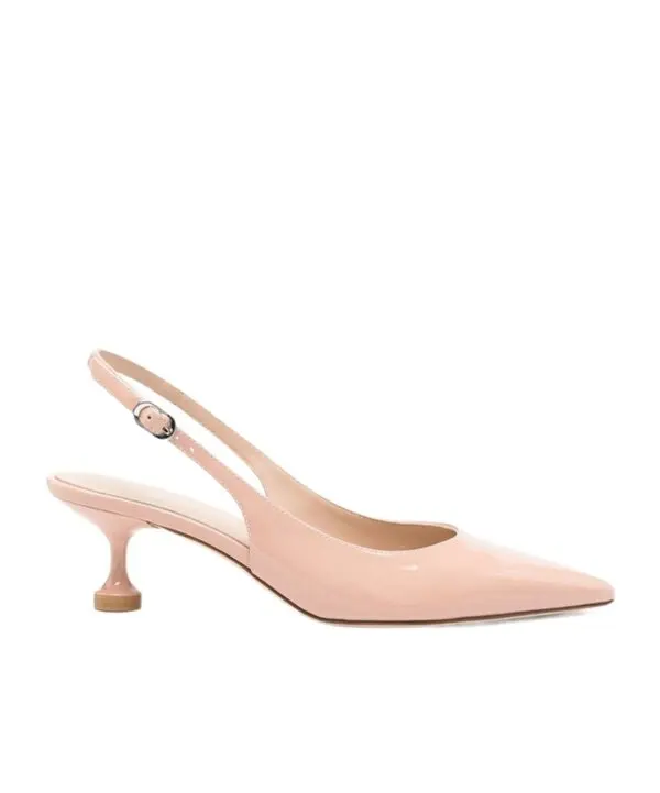 STUART WEITZMAN Pointed-toe Slingback Kitten Heel Sandals - Blush