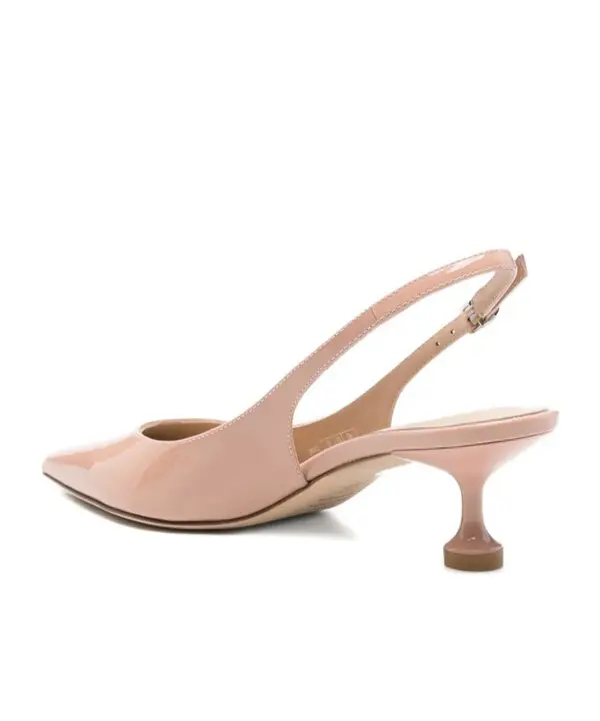 STUART WEITZMAN Pointed-toe Slingback Kitten Heel Sandals - Blush