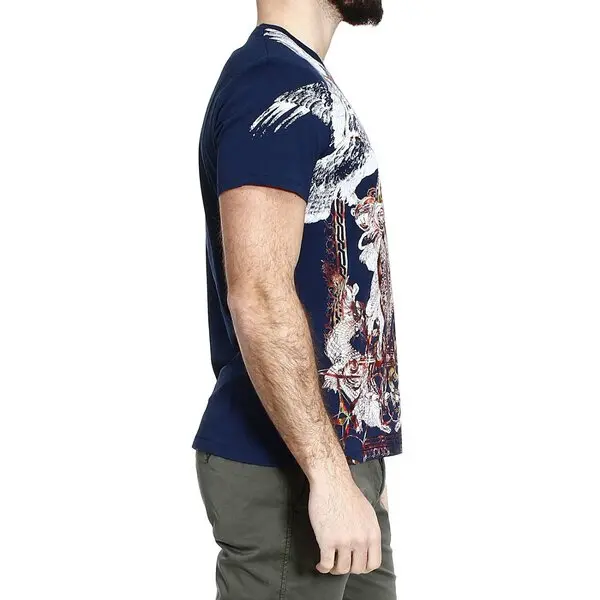 Just Cavalli Navy Blue Printed T-shirt