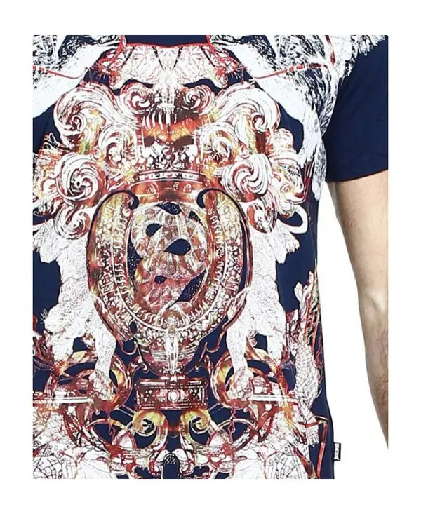 Just Cavalli Navy Blue Printed T-shirt