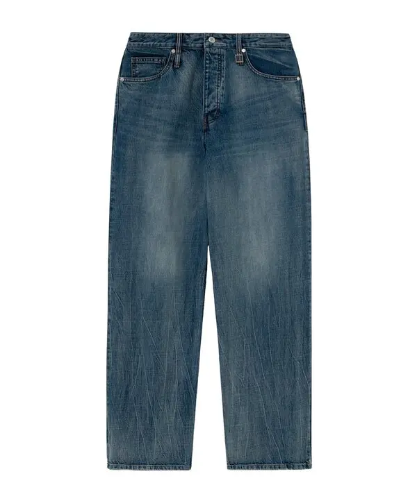 WOOYOUNGMI Faded Straight-leg Jeans - Blue