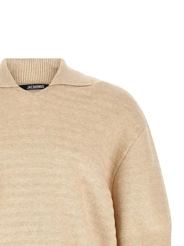 Jacquemus Textured Polo Knitted Top