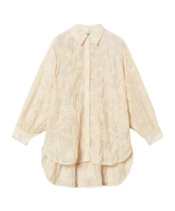 TWINSET Embroidered Shirt - Nude