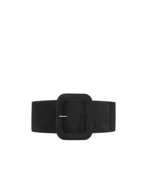 Ami Wide Buckle Belt - Black