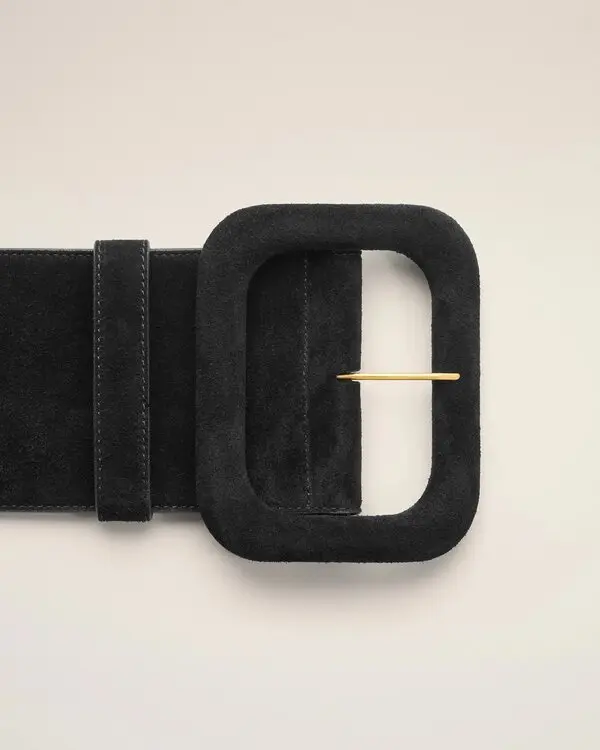 AMI Paris Wide Buckle Belt - Black