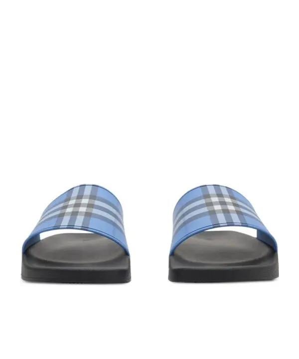 Burberry Checked Slip-on Slides - Black