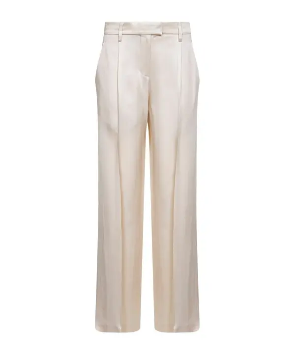 Brunello Cucinelli Pleated Wide-leg Pants - Cream