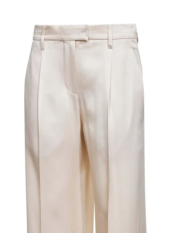 Brunello Cucinelli Pleated Wide-leg Pants - Cream