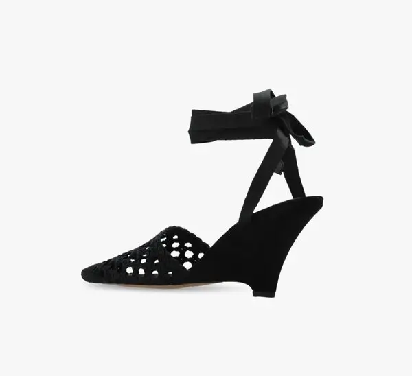 Jacquemus Woven Ankle-tie Wedge Sandals
