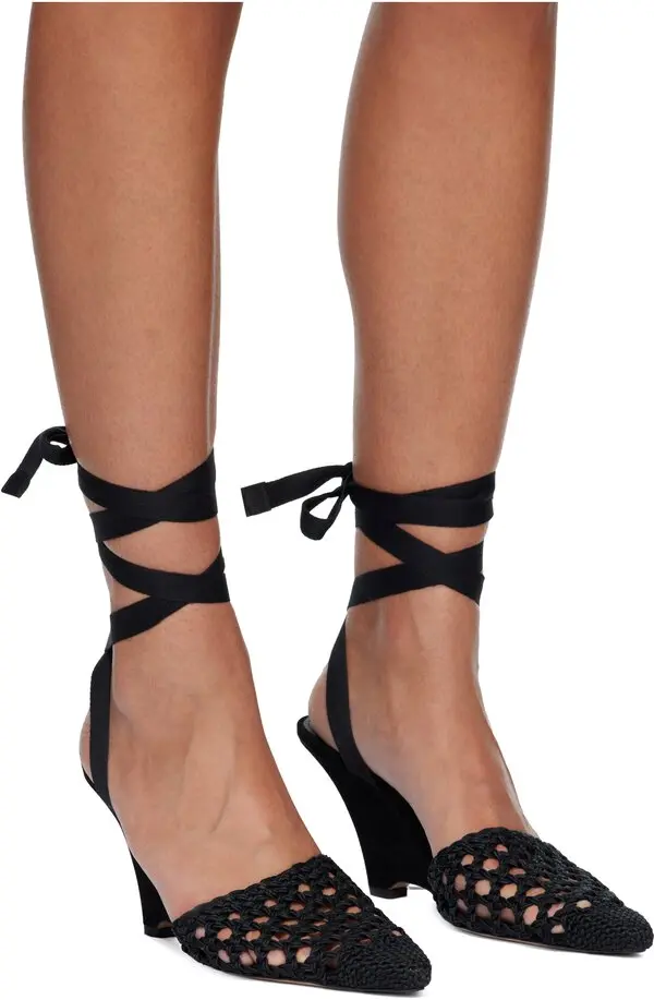 Jacquemus Woven Ankle-tie Wedge Sandals