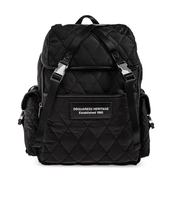 Dsquared2 Quilted Logo Backpack - Black