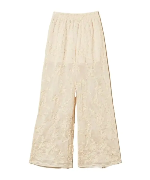 TWINSET Embroidery Palazzo Pants - Nude