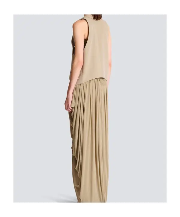 Balmain Gabardine Shawl Collar Vest