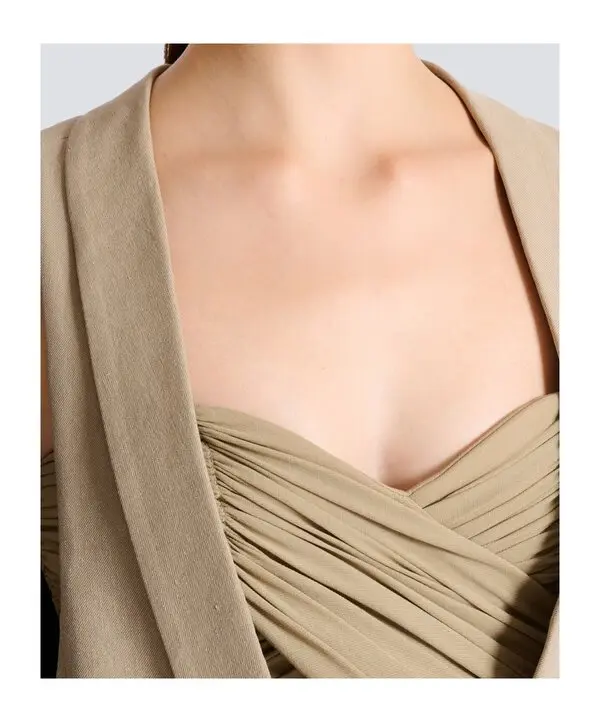 Balmain Gabardine Shawl Collar Vest