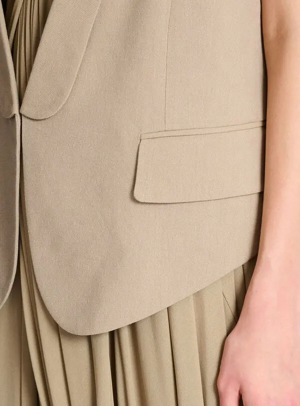 Balmain Gabardine Shawl Collar Vest