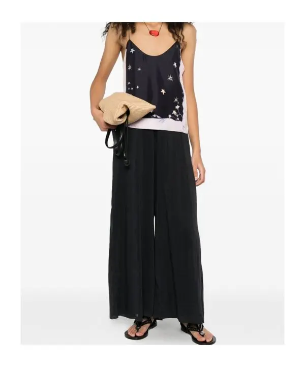 FORTE_FORTE High-waisted Wide-leg Trousers - Black